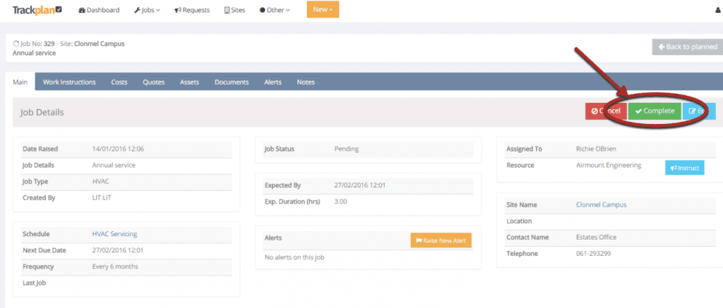 Planned Preventative Maintenance Trackplan Facilities Management Software