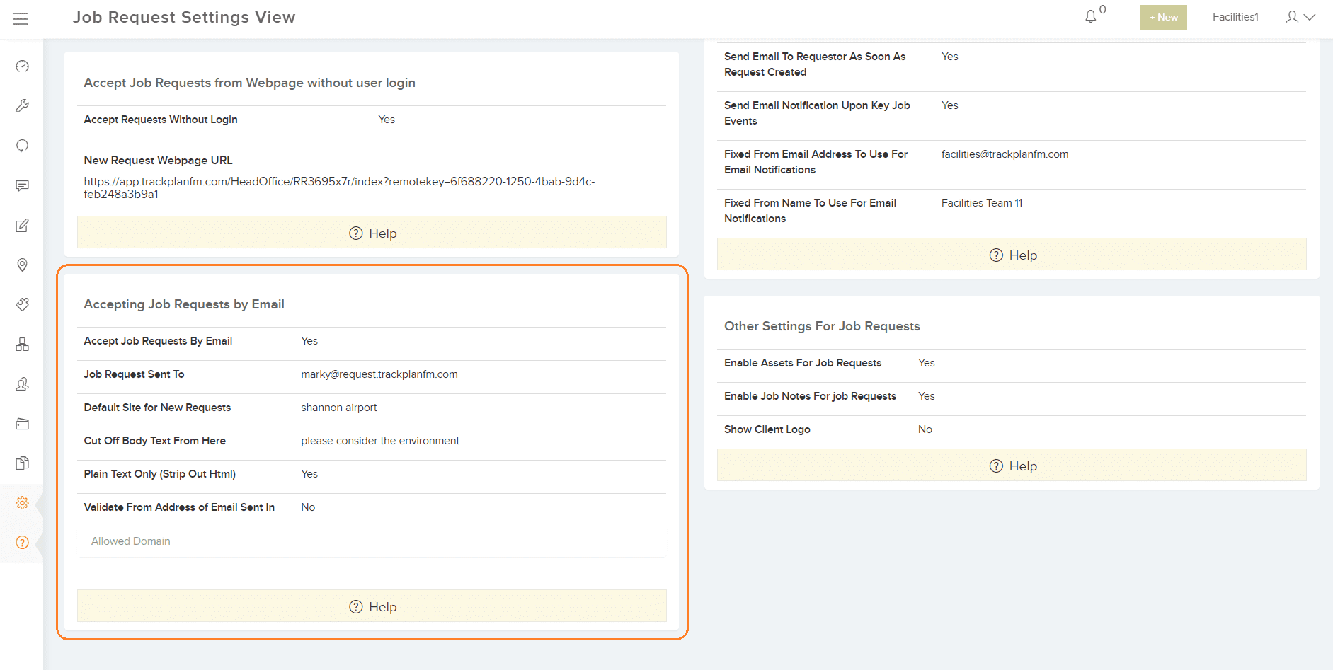 Job Requests and Helpdesk - Trackplan Facilities Management Software